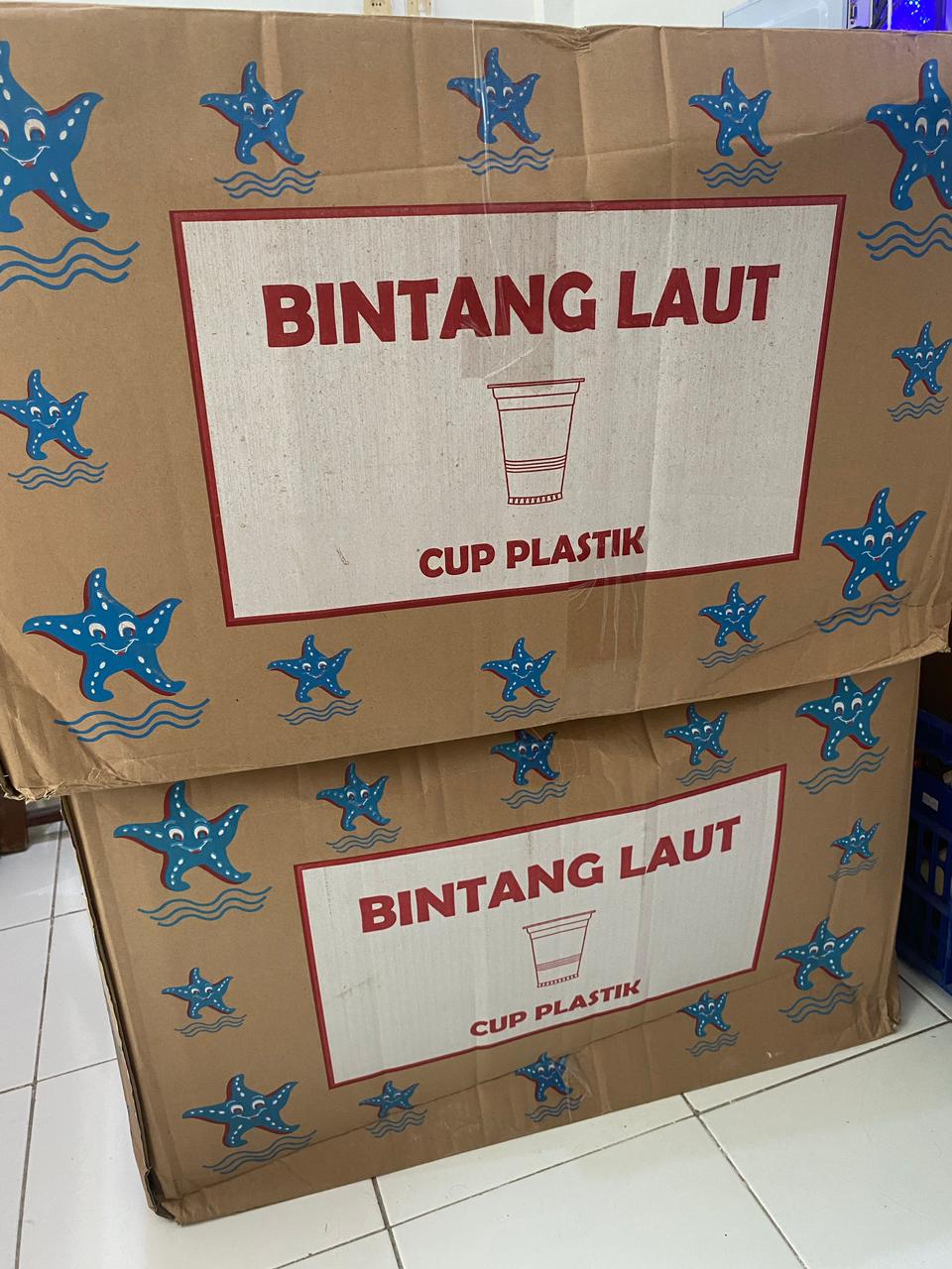 GELAS PLASTIK BINTANG LAUT 10-16 OZ 1 DUS ISI 40 SLOP 2000 PCS | Lazada ...