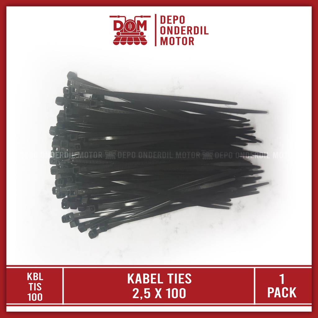 Kabel TIES 2,5 x 100 HITAM - Cable Tie Tali Krek Kretek Tis Pengikat ...