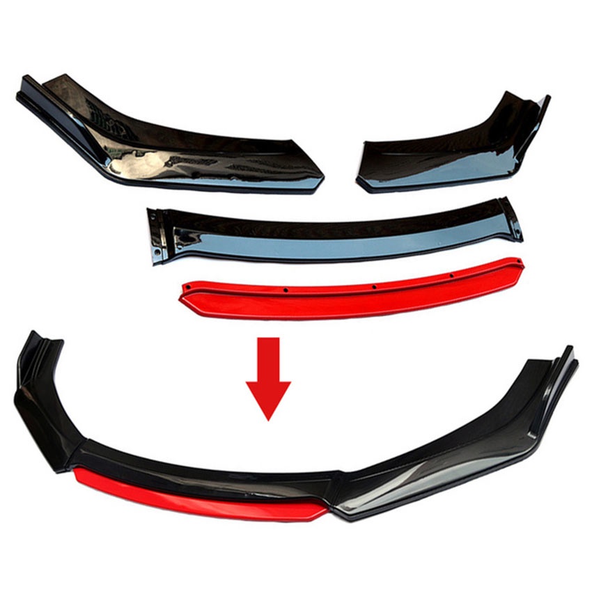 ABS Plastic Front Lip Splitter Front Bumper Modifikasi mobil Tiga tahap ...