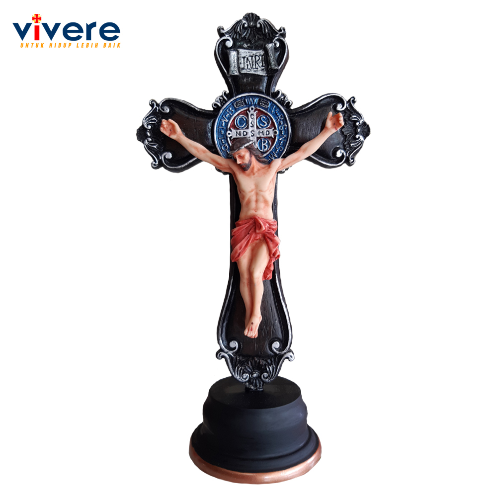 Salib Yesus Plus Medali St Benedictus 33 cm Duduk | Lazada Indonesia