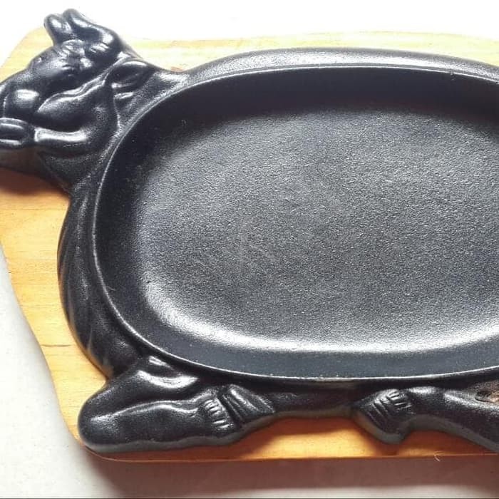Piring hot plate sapi + pengait + alas / piring steak picasso | Lazada ...