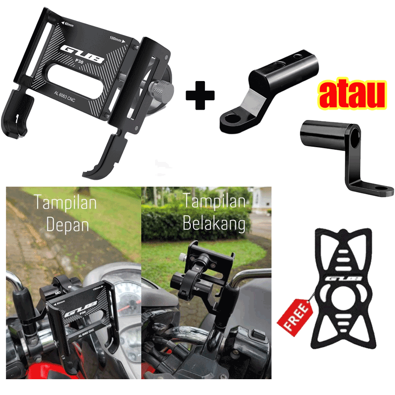 HOLDER GUB P30 + BREKET/Phone Holder Hp Sepeda Motor GUB Alumunium ...