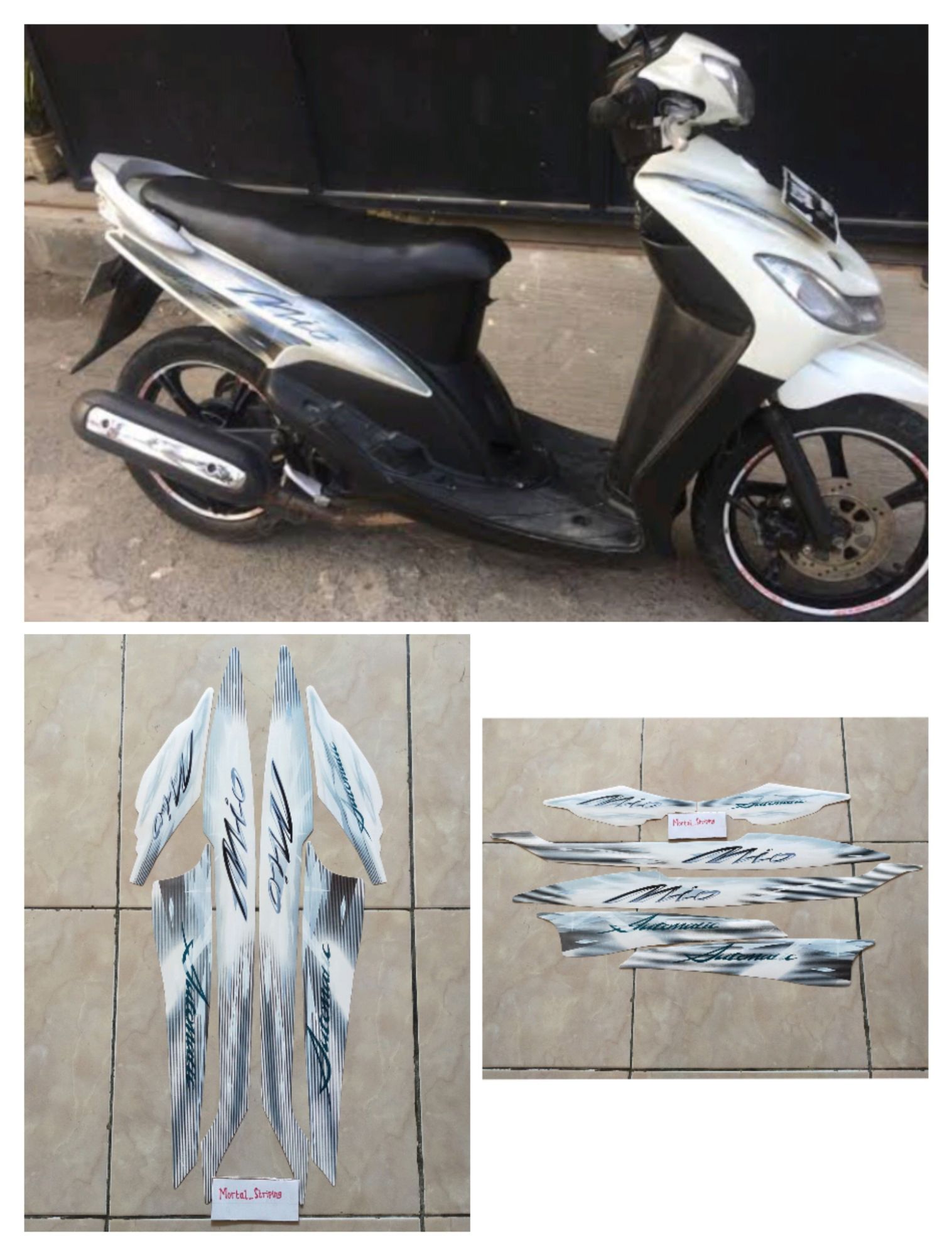 STIKER STRIPING & LIS BODY MOTOR MIO SMILE 2009 PUTIH STANDAR | Lazada ...