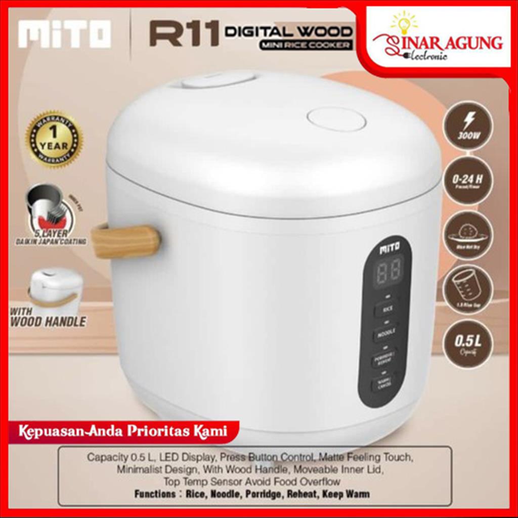 MITO RICE COOKER MINI DIGITAL R11 R-11 0,5 L GARANSI RESMI | Lazada ...