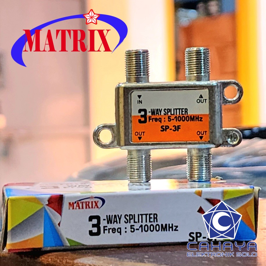 Splitter 3 Way Matrix Cabang Antena Kabel TV MATV CATV UHF Spliter ...