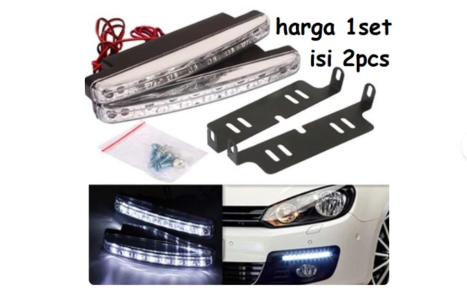 Lampu LED DRL 8 LED TITIK MATA Mobil Daytime Running Light Foglamp 12v ...