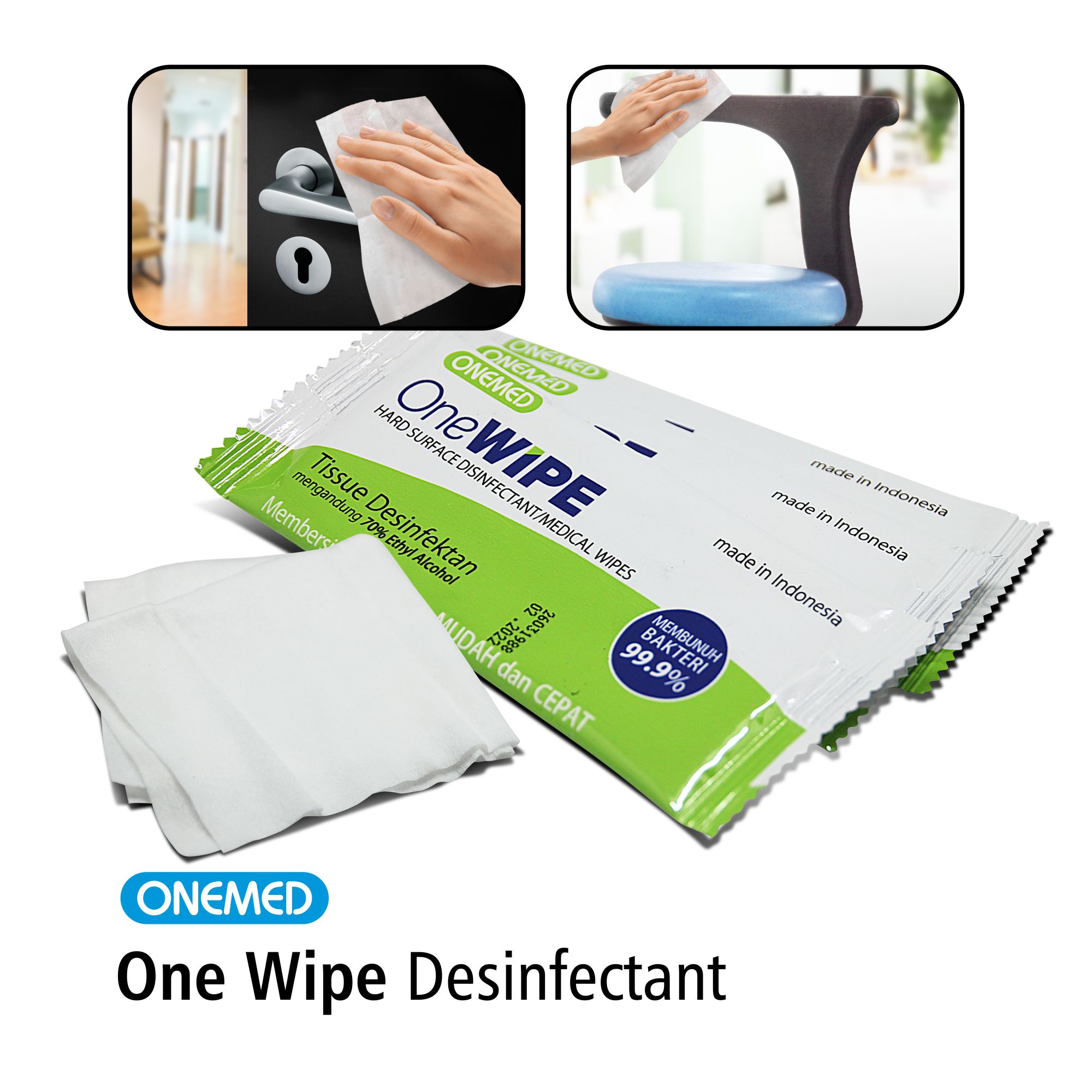 One Wipe Box isi 10 pcs Tissue Desinfektan OneMed | Lazada Indonesia