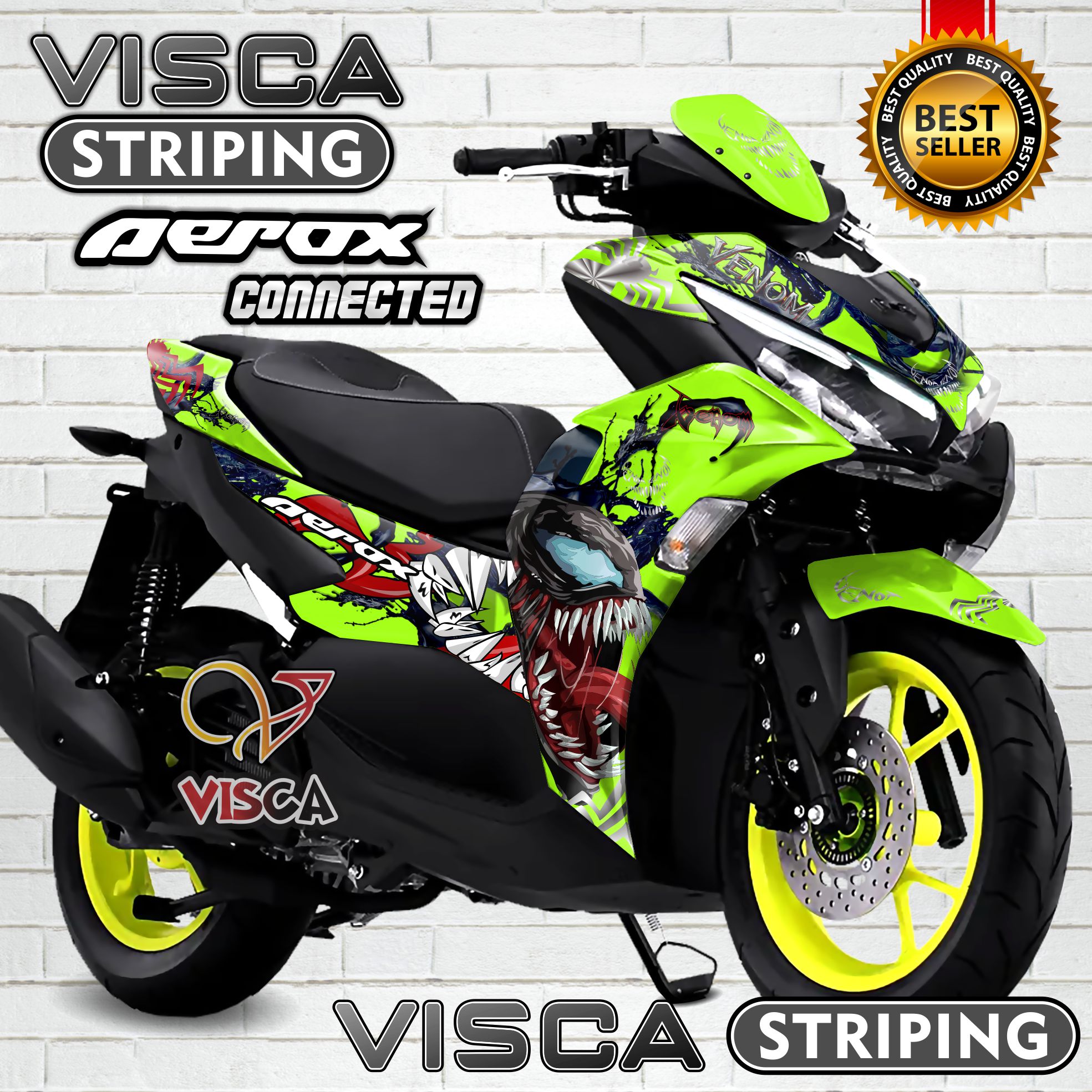 Stiker Striping Aerox 155 Connected 2021 2022 Fullbody Variasi Venom ...