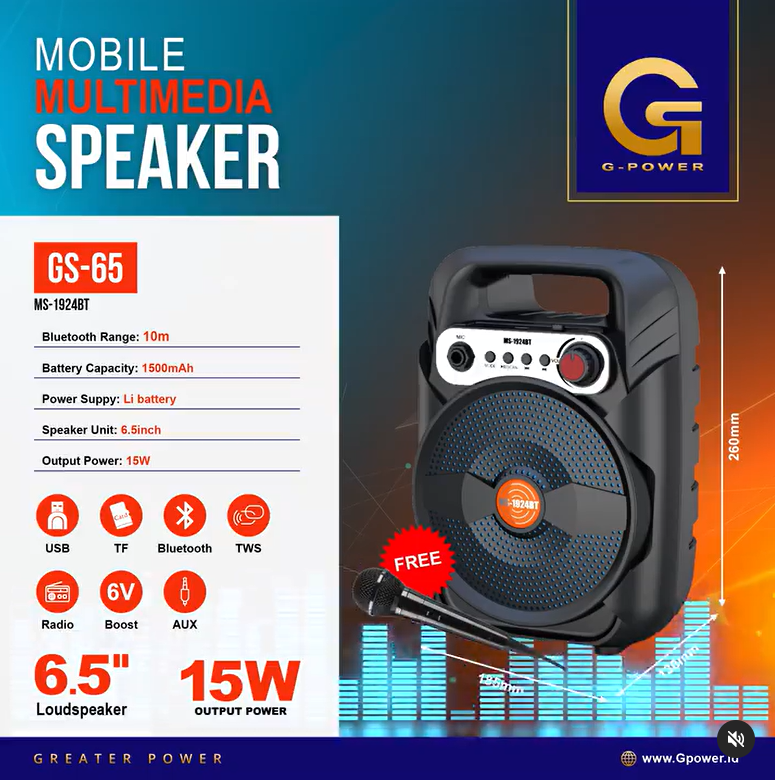 G-Power Speaker Bluetooth GS-65 KNOP | Lazada Indonesia