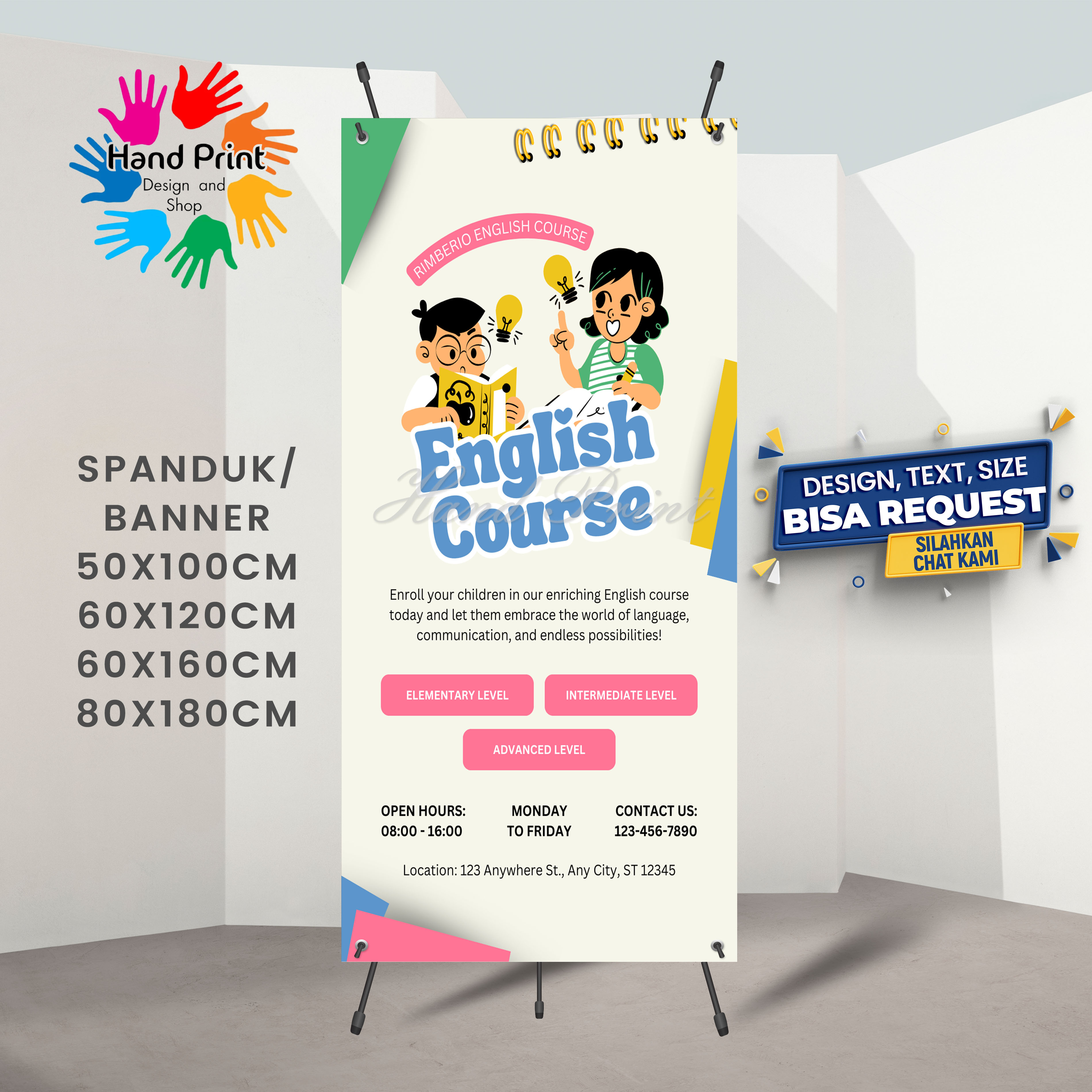 Spanduk Banner MMT Promosi Bimbel Course Kursus Belajar Bahasa Inggris ...