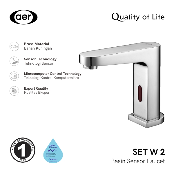 AER Kran Wastafel Sensor Otomatis Kuningan - Automatic Sensor SET-W2 ...
