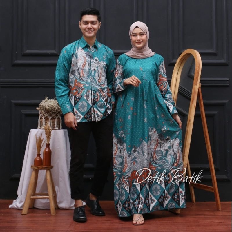 Batik Couple - Baju Batik Couple Kemeja Panjang Gamis Maxi Tali Samping ...
