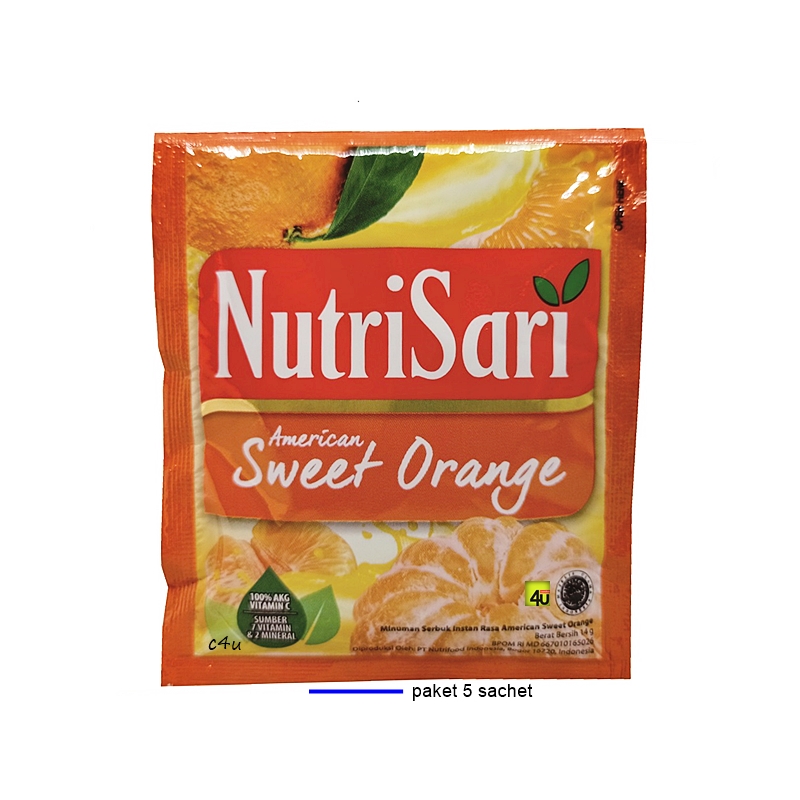 NutriSari Minuman Serbuk Rasa JERUK - PAKET 5 SACHET / NUTRI SARI ...