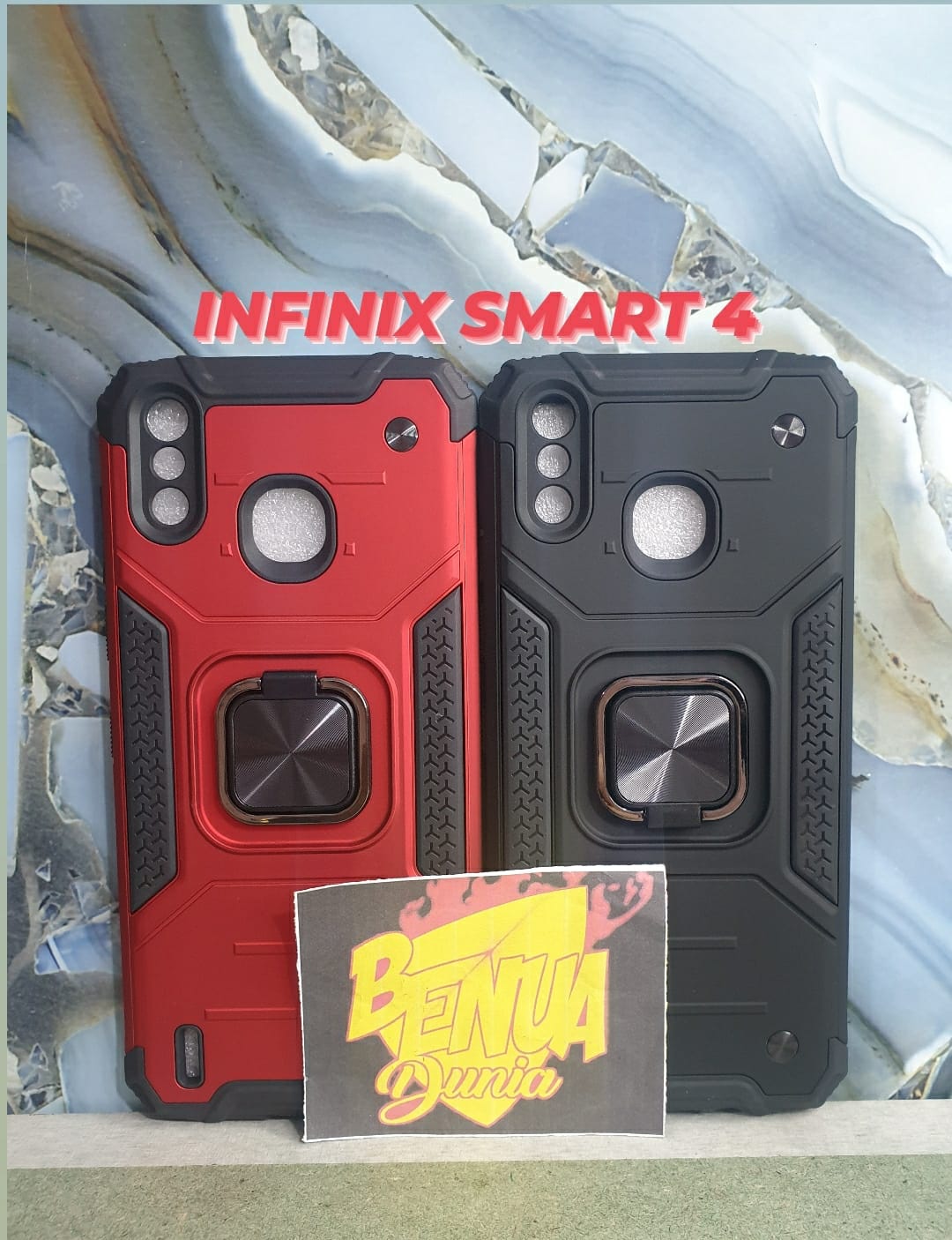 BD - CASE INFINIX SMART 4 - CASE THUNDER PLUS RING STAND INFINIX SMART ...