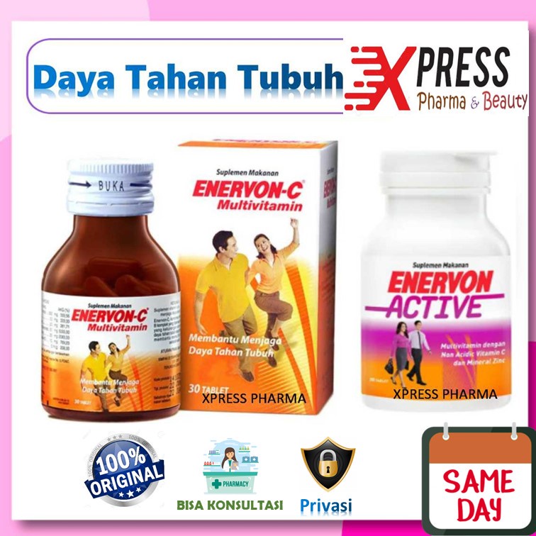 ⚡XPRESS⚡ Enervon C isi 30 tablet botol Vitamin EnervonC | Lazada Indonesia