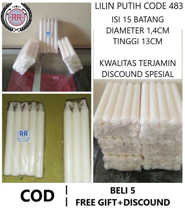 1 pack lilin putih polos isi 15 batang | Lazada Indonesia