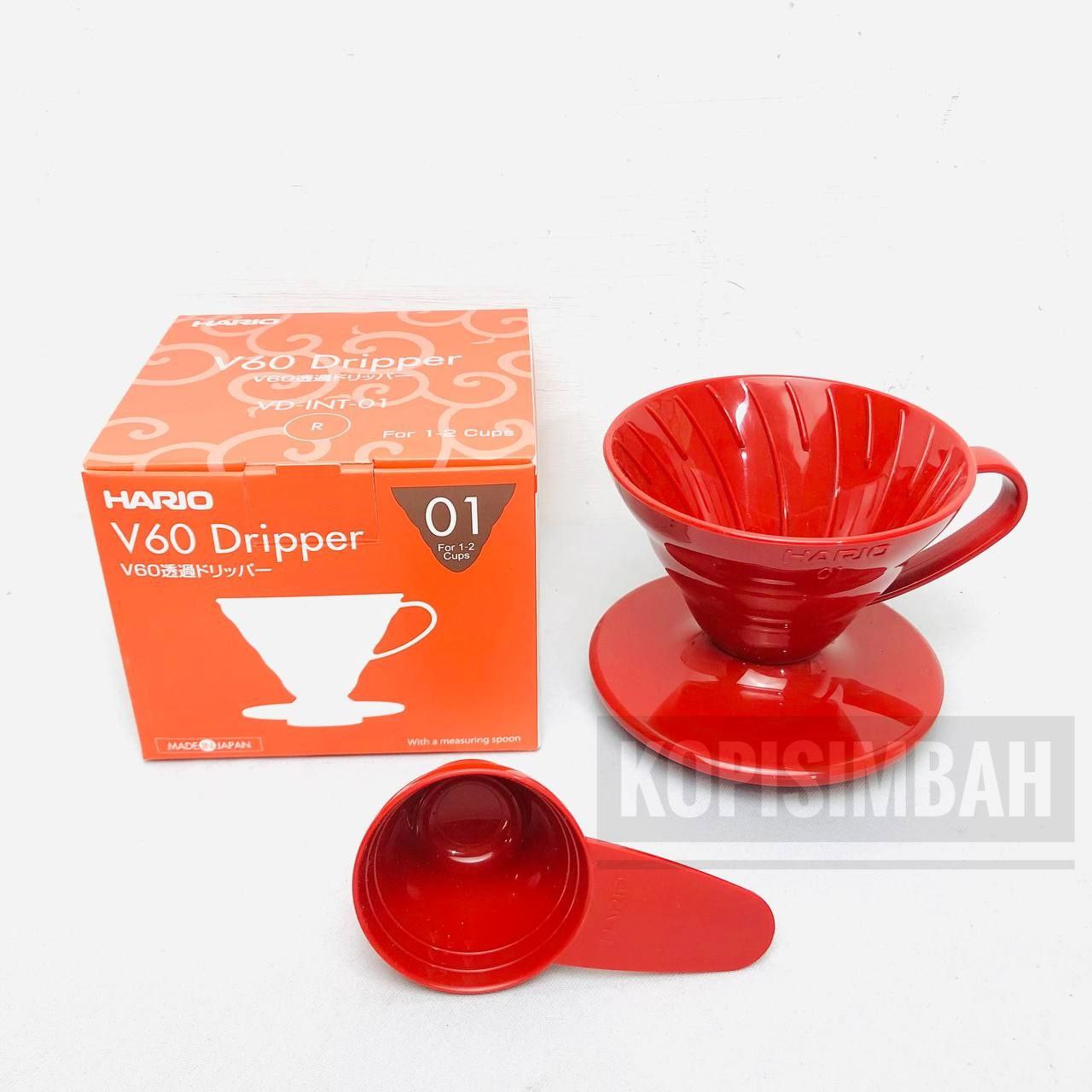 HARIO V60 Coffee Dripper VD-01R Size 01 Plastic Acrylic Red Alat Seduh ...