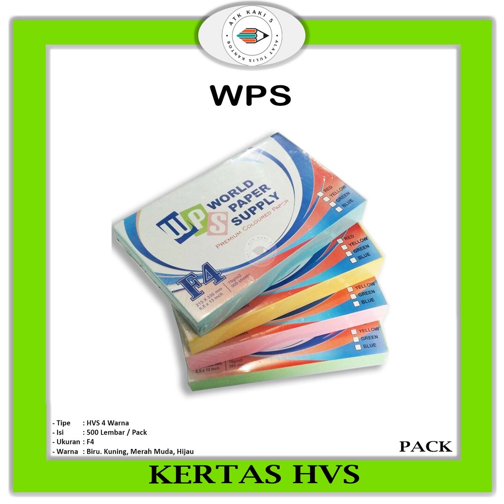 WPS - Kertas HVS F4 Warna 70gr Pack | Lazada Indonesia