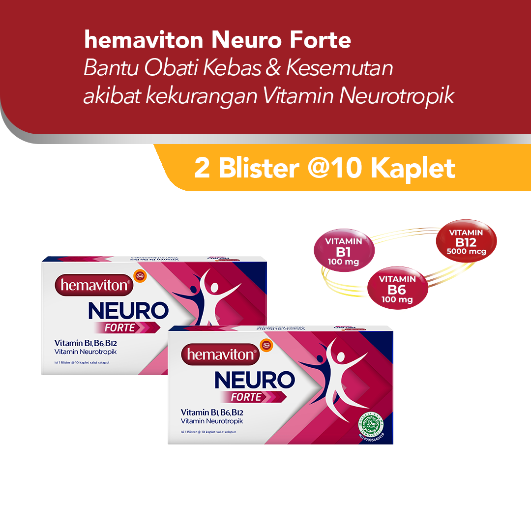Hemaviton Neuro Forte Suplemen Neurotropik Kesehatan Sistem Saraf 1 Box ...