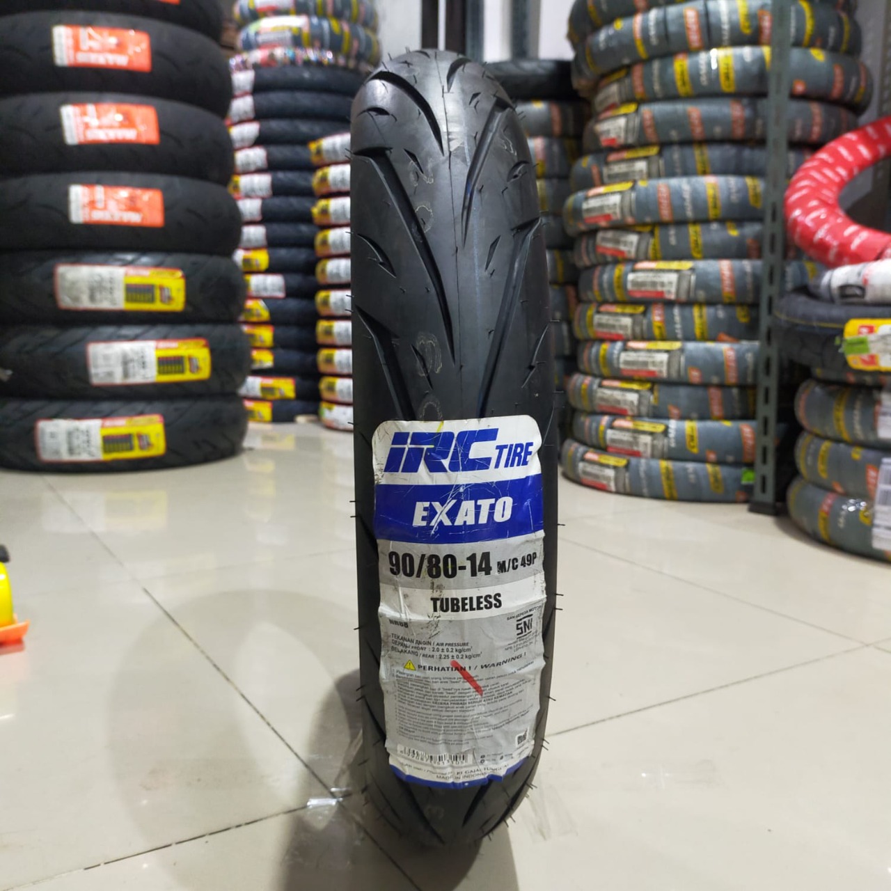 Ban Motor Ring 14 IRC Exato ukuran 90/80-14 tubeless gratis pentil ...