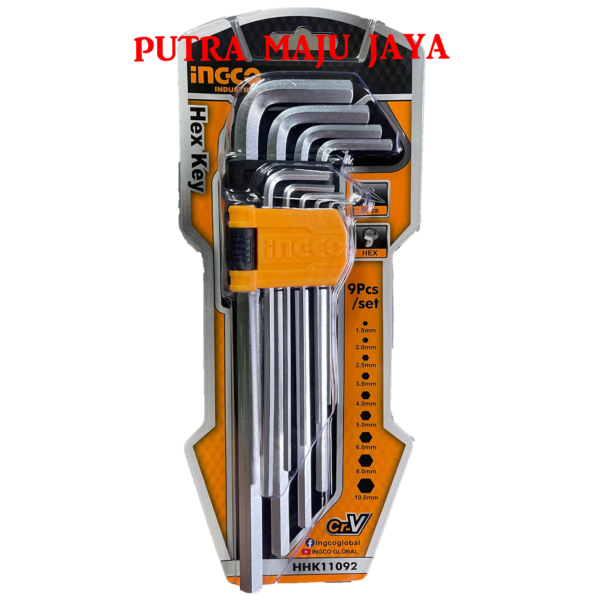 KUNCI L SEGI SET PANJANG SET INGCO HEX KEY SEGI SET 9 PCS INGCO LONG ...