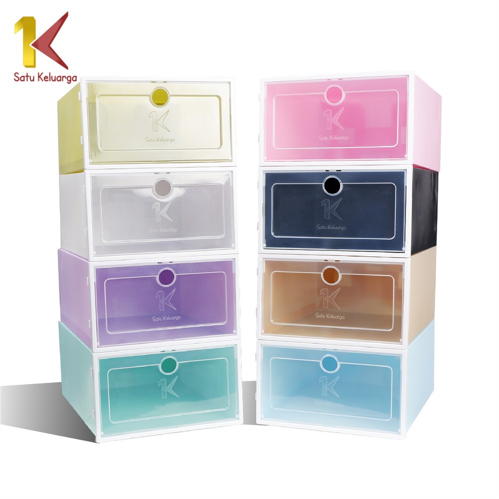 Satu Keluarga Kotak Sepatu C158 Kotak Sepatu Lipat Transparan Tebal ...