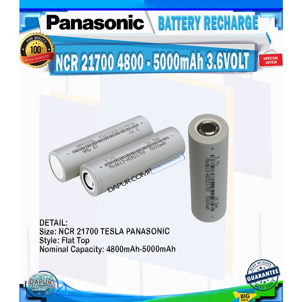 PANASONIC NCR 21700 5000mAh ORIGINAL PANASONIC TESLA | Lazada Indonesia