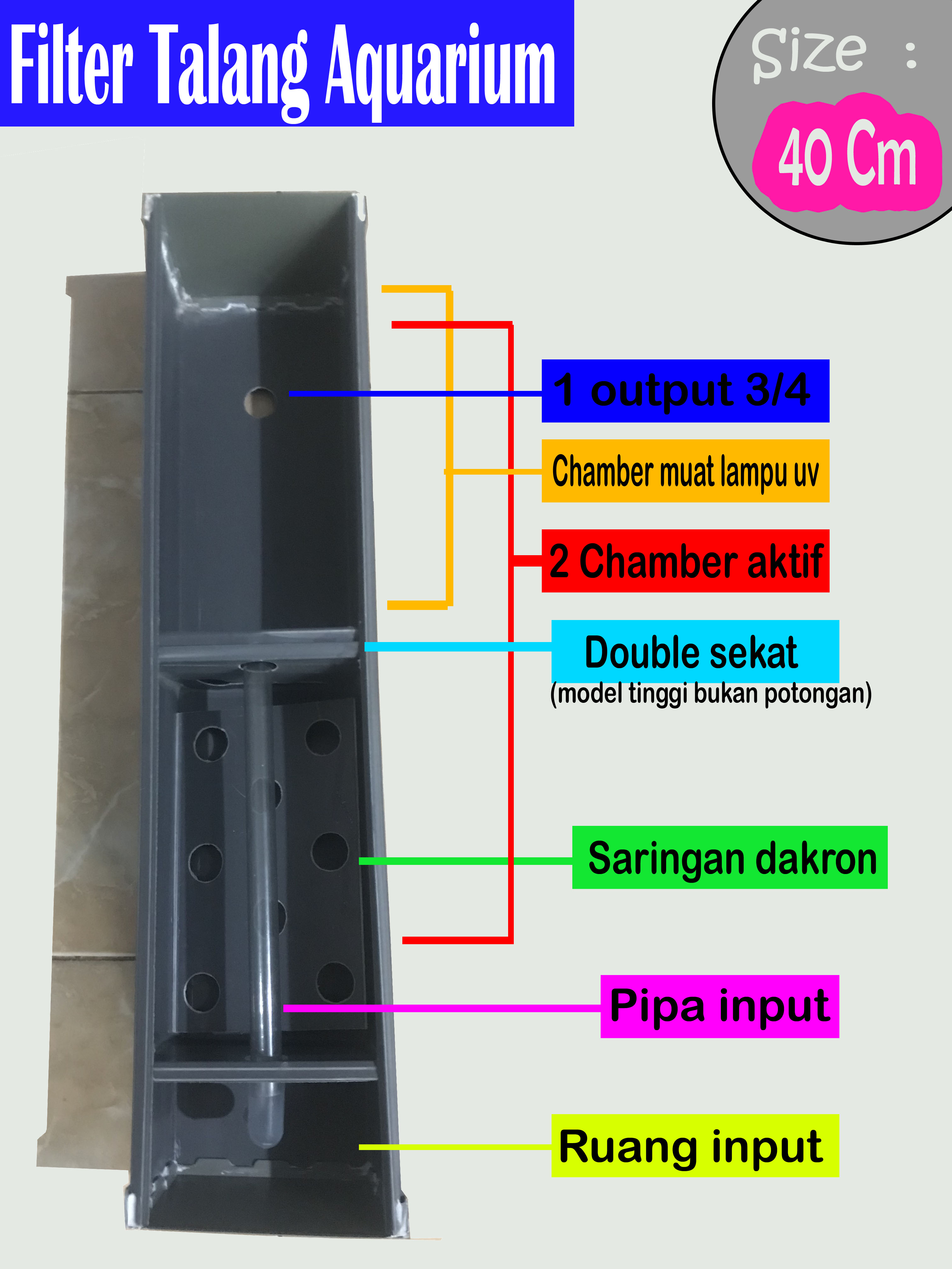 Filter Talang Aquarium 40cm | Lazada Indonesia