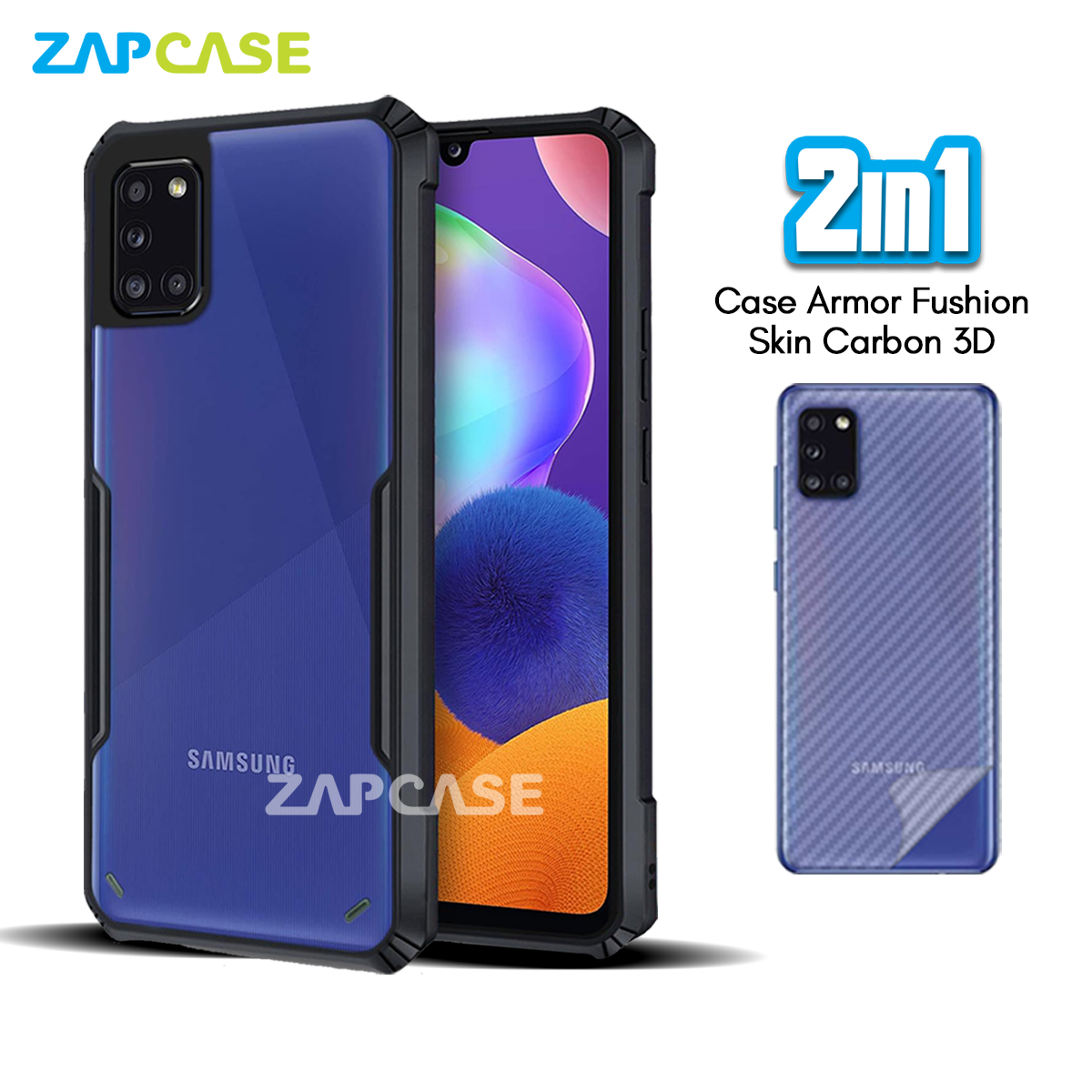 Case Samsung A31 Armor Fushion Casing Free Skin Karbon | Lazada Indonesia