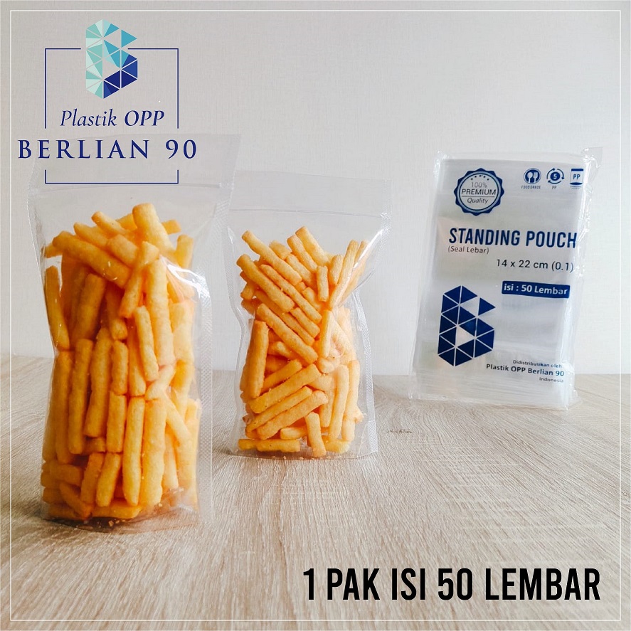 Standing Pouch 14x22 isi 50 plastik ziplock double seal kemasan berdiri ...