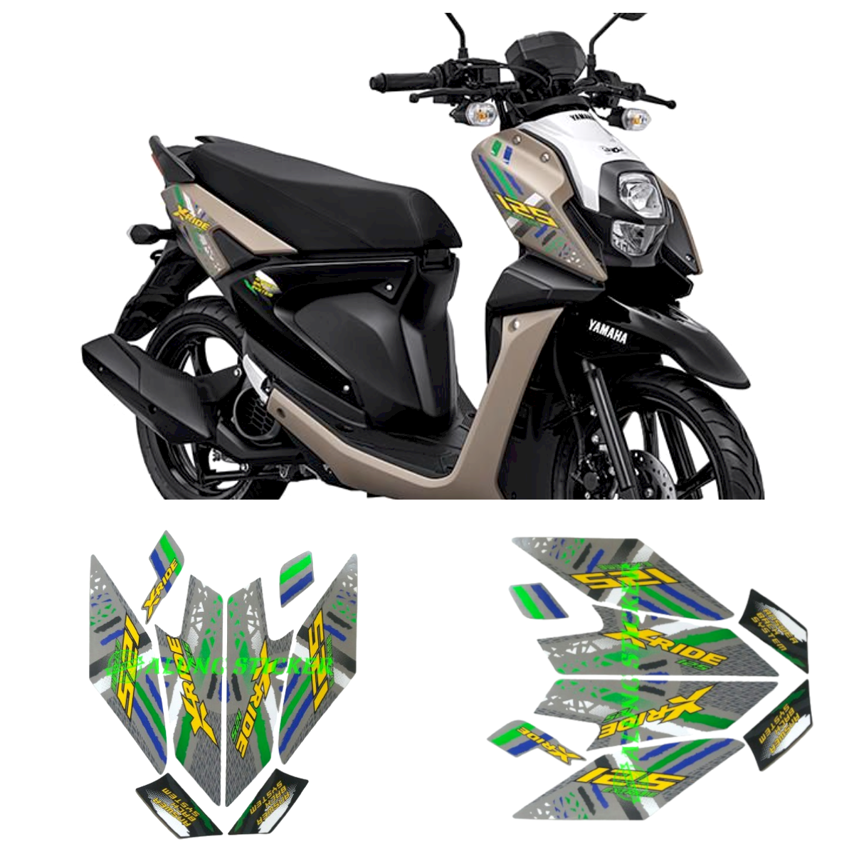 STIKER STRIPING LIS LES BODY MOTOR YAMAHA X RIDE XRIDE TAHUN 2023 WARNA ...