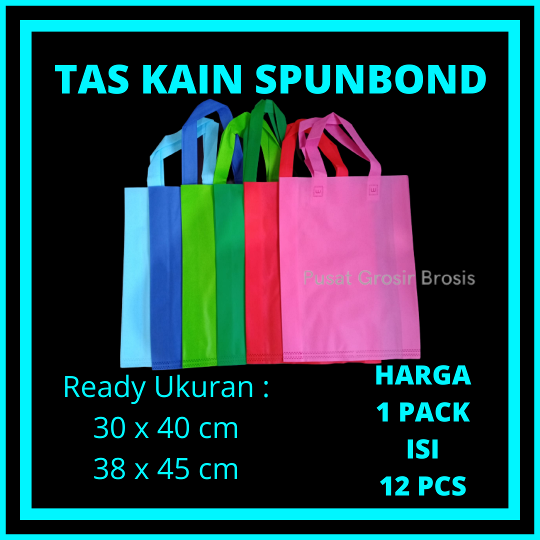 Tas Spunbond Goodie Bag Non Wooven Handle Lipat Samping (isi 12lembar ...