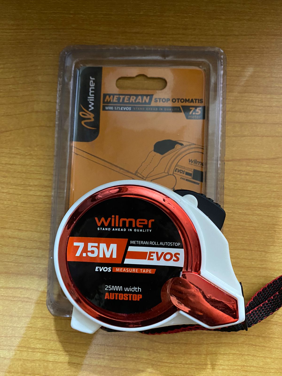 Meteran AUTOSTOP 7.5 Meter WILMER / Meteran AUTO LOCK 7.5M WILMER ...