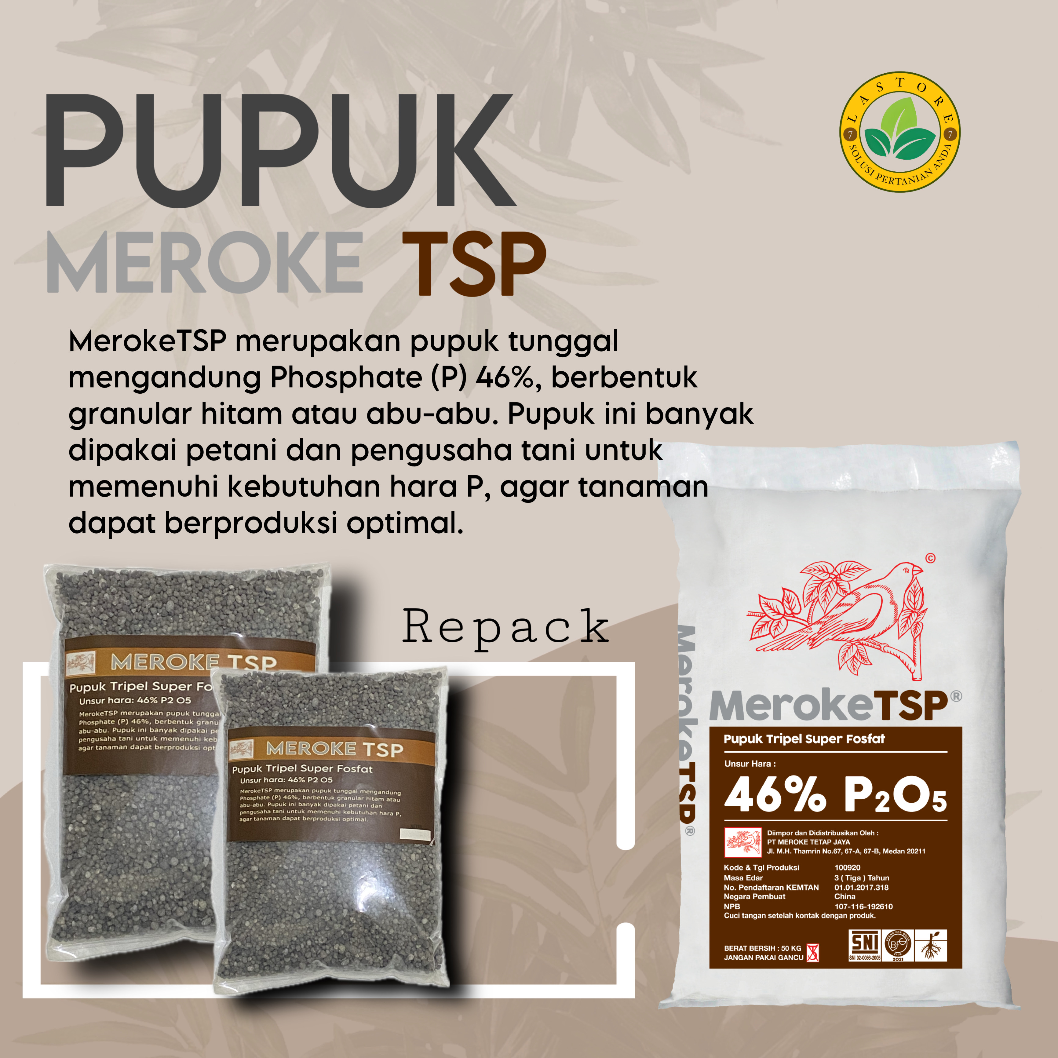 Pupuk Meroke TSP 1 Kg Tripel Super Fosfat Kemasan Repack | Lazada Indonesia