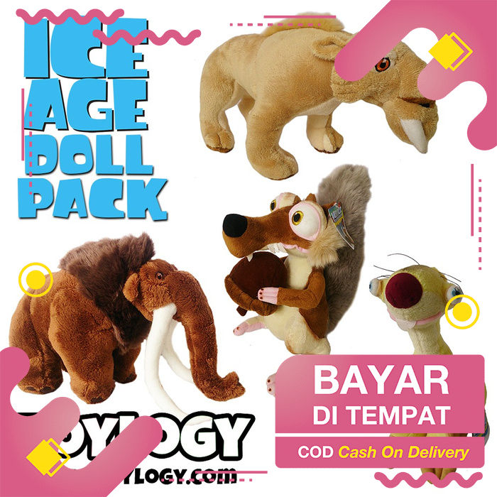 Jual [Original] Boneka ICE AGE Pack ( Manny, Sid, Diego, Scrat Doll â ...
