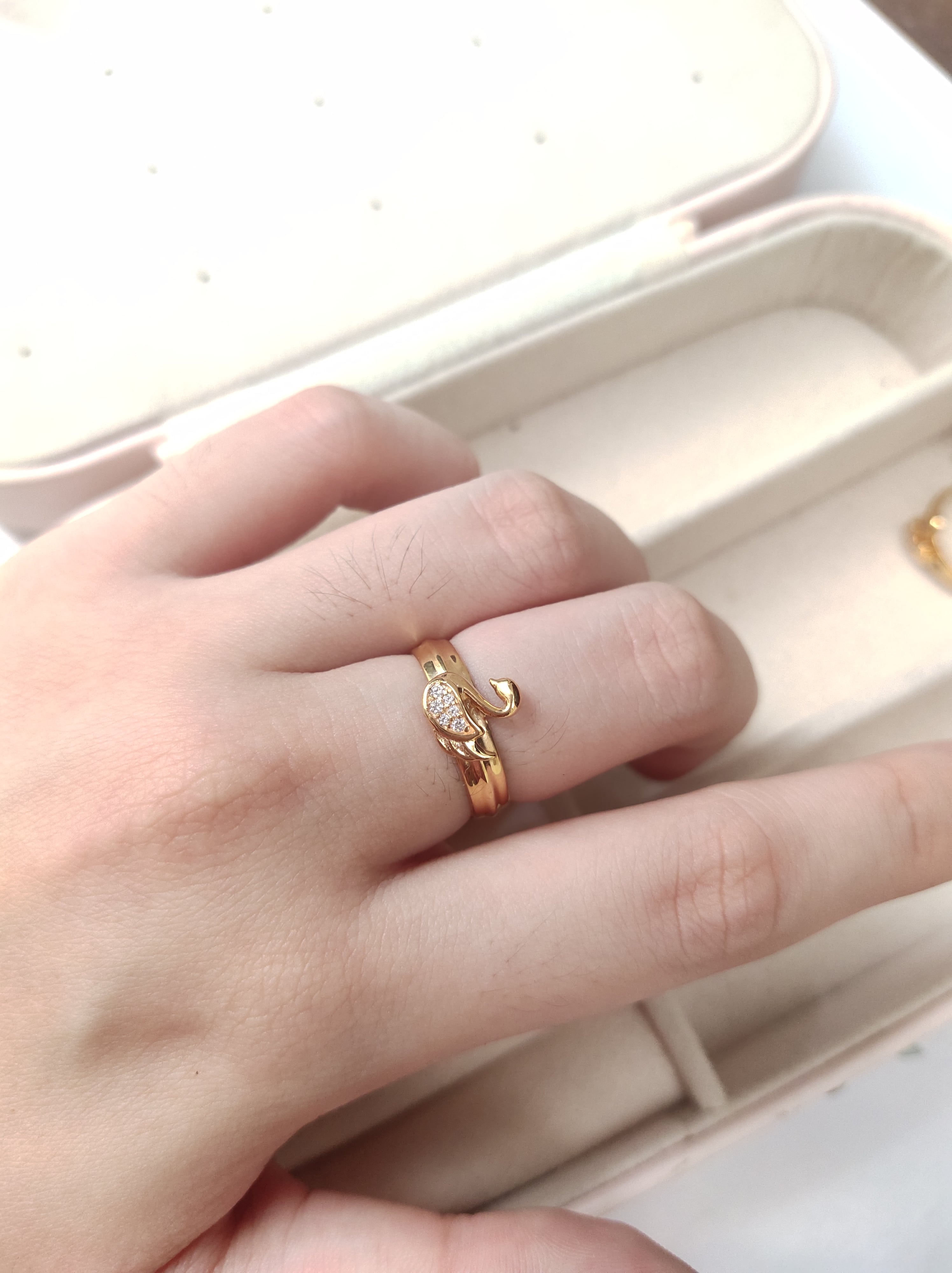 Cincin Angsa Emas Kuning Kadar 375 8K emas kuning emas asli | Lazada ...