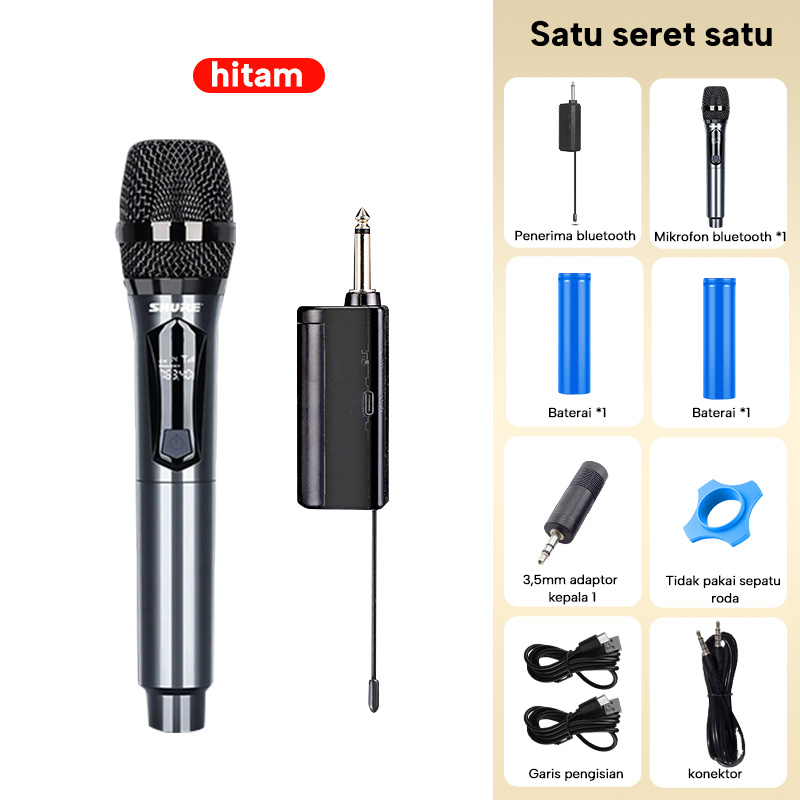 mic wireless SM-302 Karaoke Profesional Microphone Tanpa Kabel Murah Double MIC | Lazada Indonesia