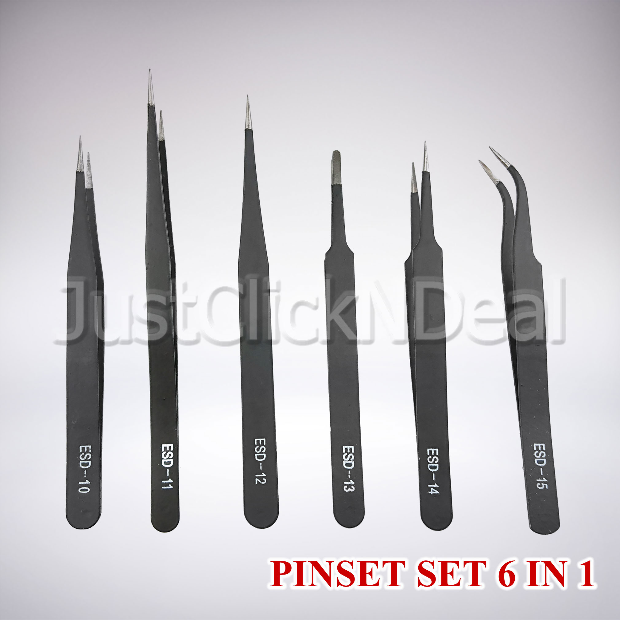 Pinset Tweezer Set 6 Buah Hitam Serbaguna | Lazada Indonesia