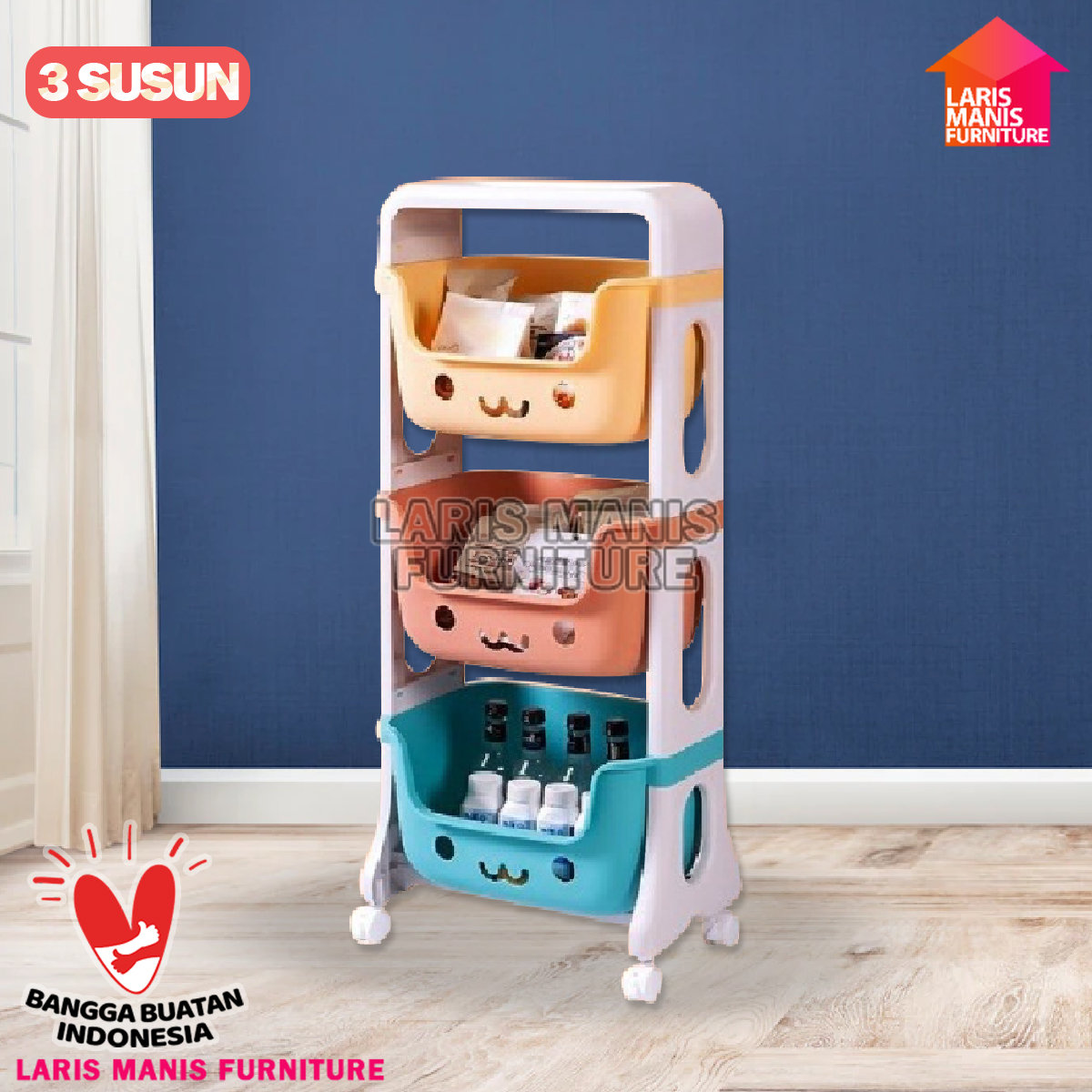 RAK MAINAN ANAK RAK RODA RAK DAPUR / RAK KAMAR MANDI / LAUNDRY RAK ...