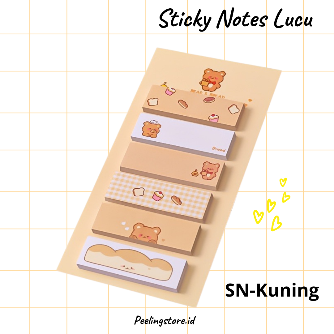 Sticky Notes Lucu 6IN1 Tempelan Kertas Catatan 120 Lembar Notes Kertas ...