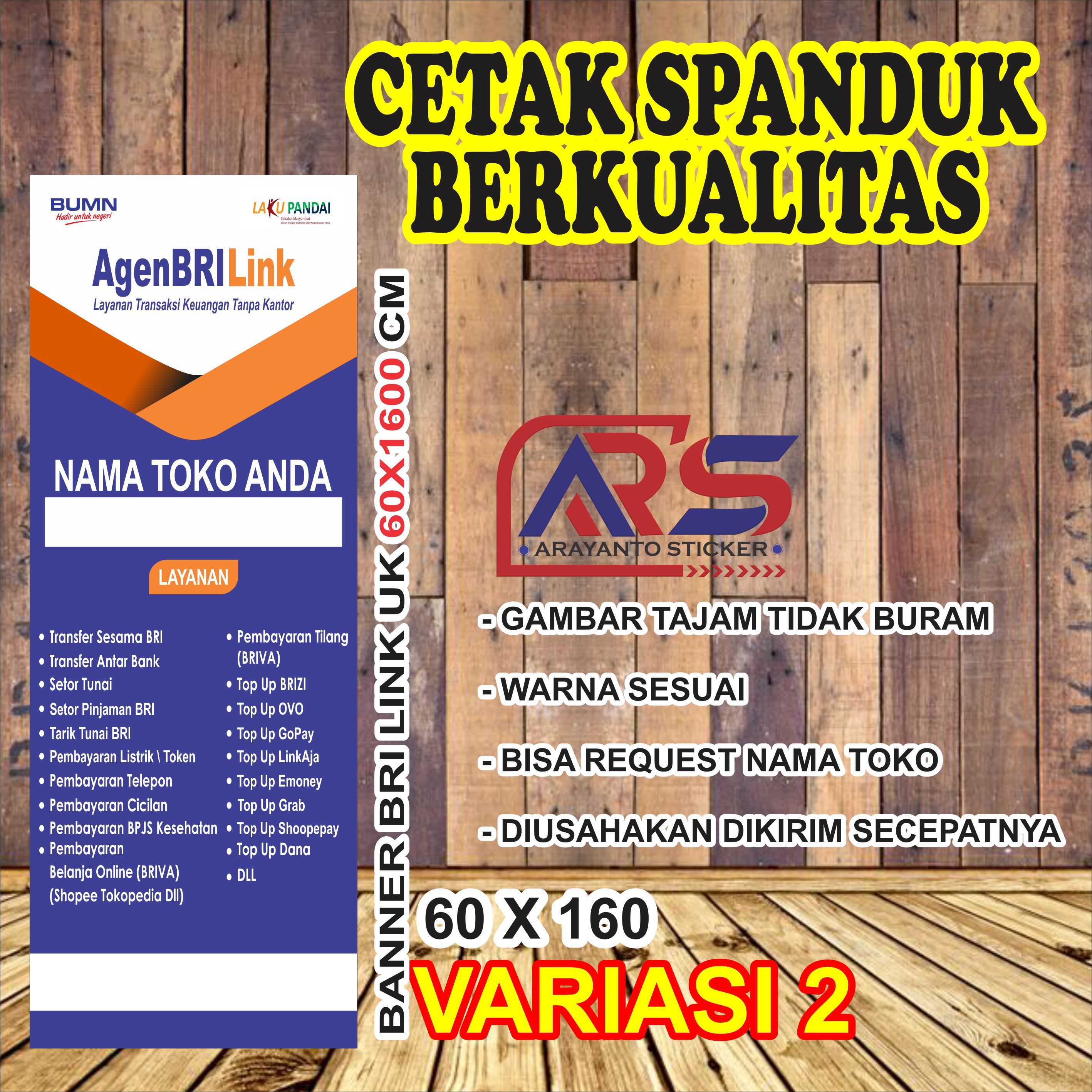 Cetak Print Bikin Spanduk BRI Link Agen pilih Design | Lazada Indonesia