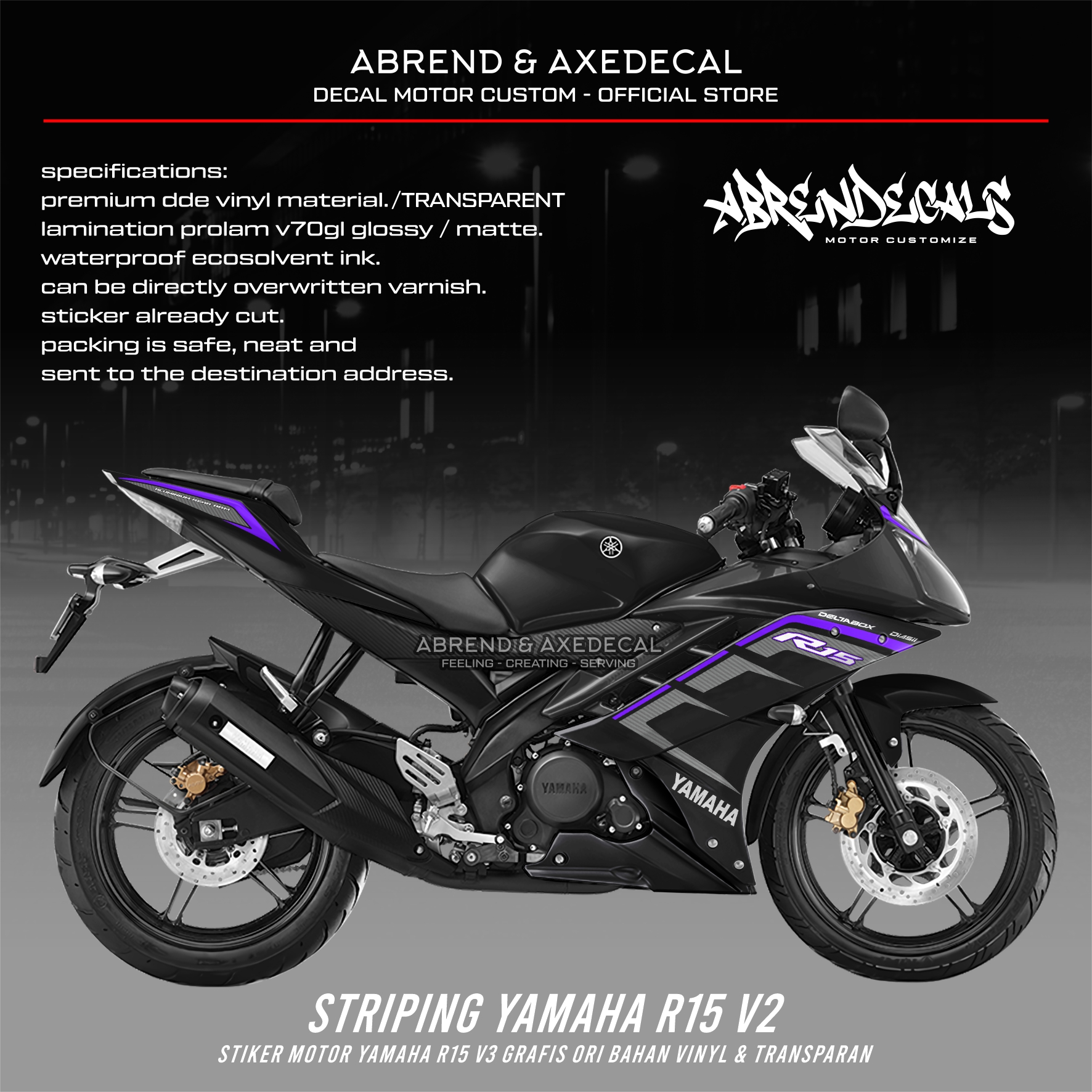 STRIPING R15 V2 GRAFIS ORI PRINTING / STIKER MOTOR YAMAHA R15 V2 DESIGN ...