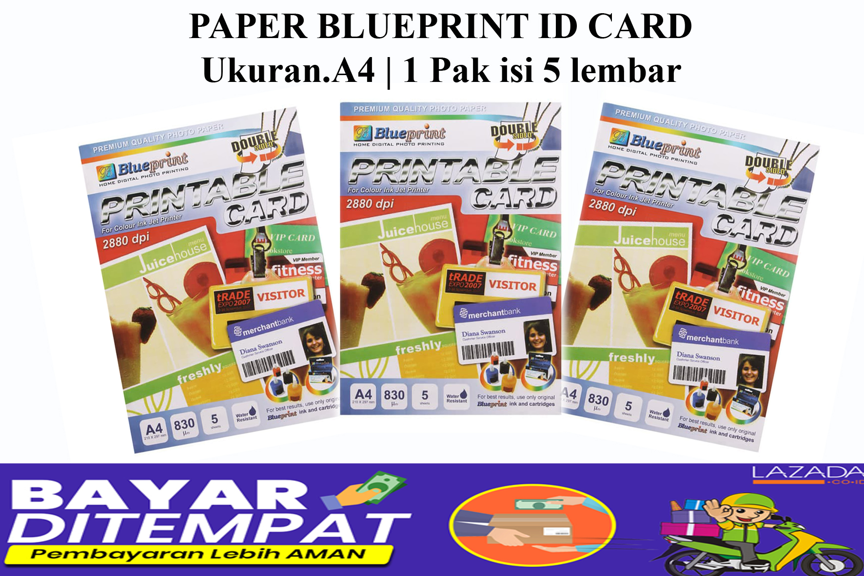 PAPER PVC ID CARD BLUEPRINT | Lazada Indonesia