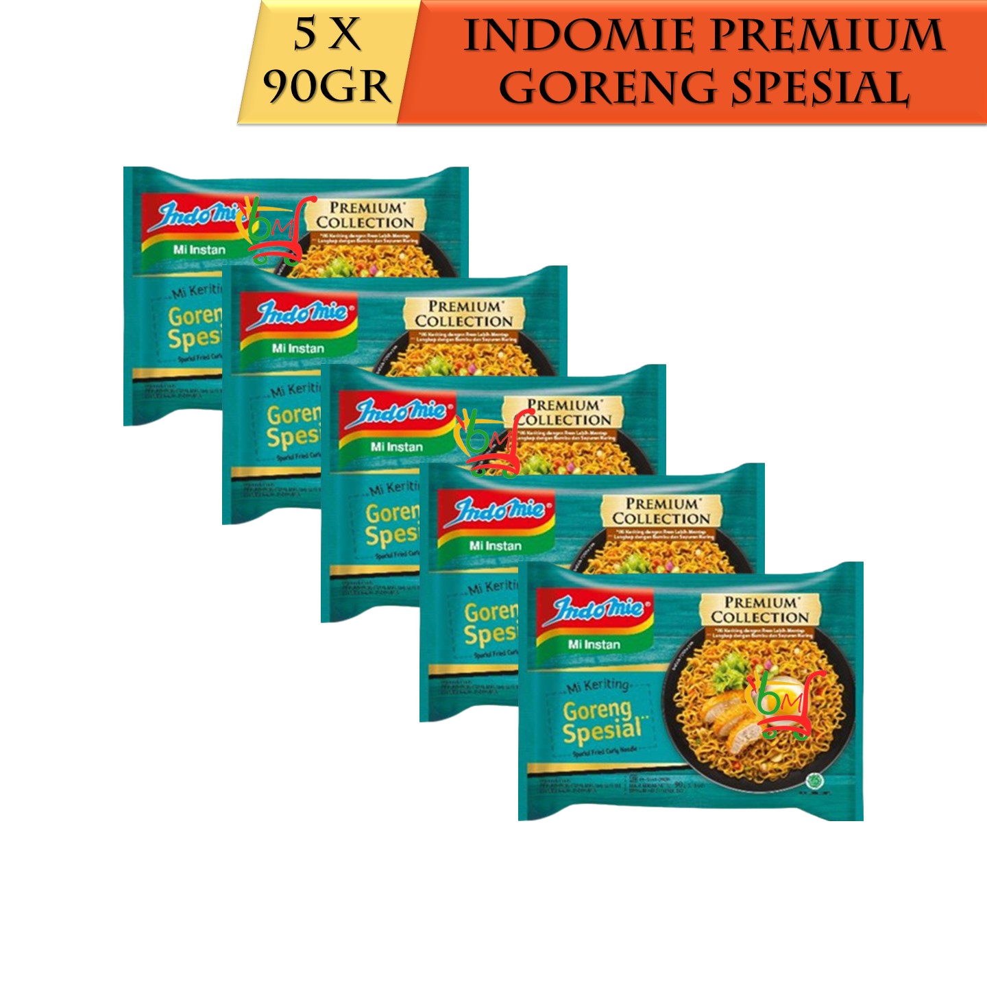 5PCS Indomie Premium Collection Mie Keriting Goreng Spesial | Lazada ...