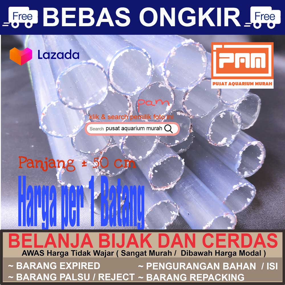 Pipa Bening Aquarium 1 Batang Size ± 50 cm Pipa Filter Air Terjun ...