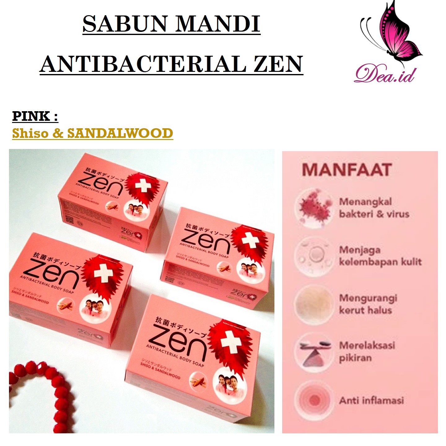 [DEASHOP] ZEN ANTI BACTERIAL BAR SOAP TANPA KANDUNGAN SLS DAN PARABEN I ...