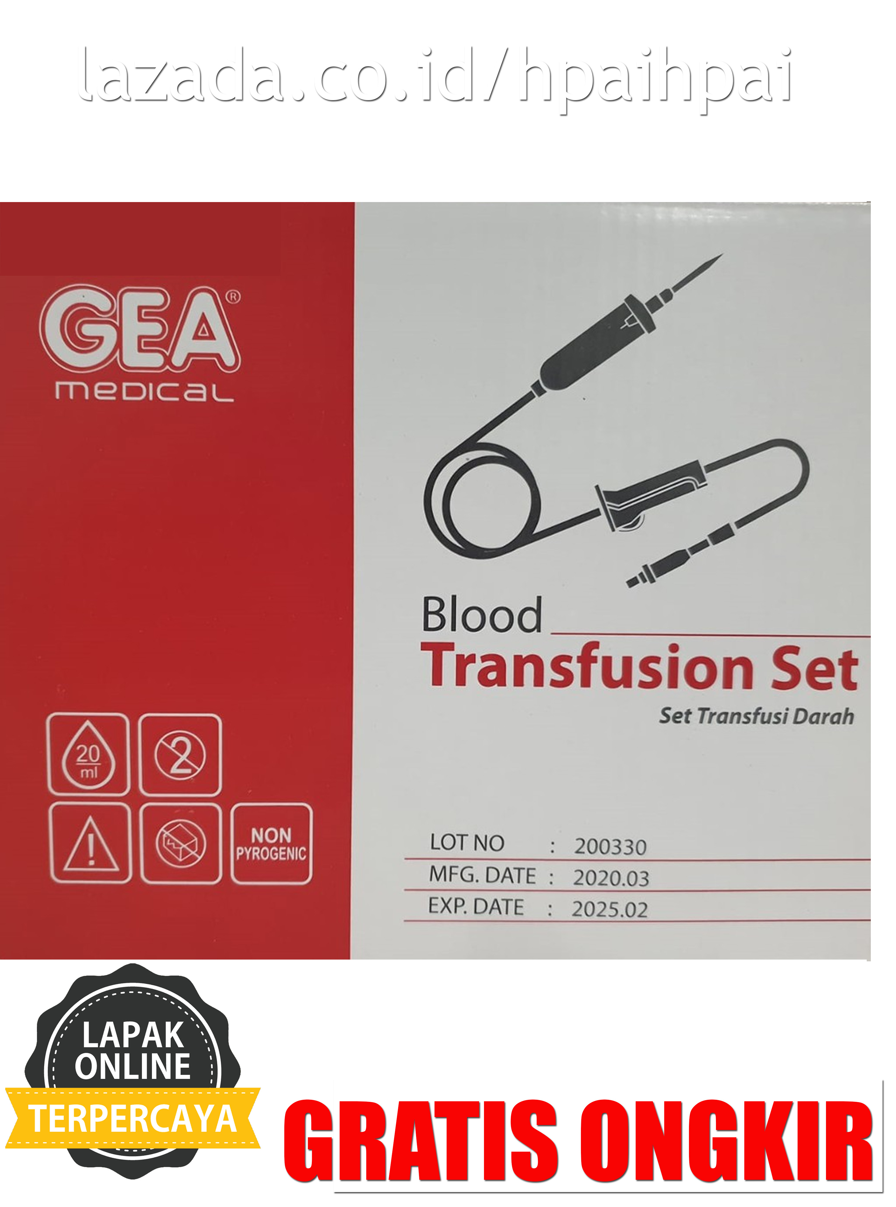 Tranfusi Set GEA Blood Transfusion Set GEA 1 Box Isi 50 | Lazada Indonesia