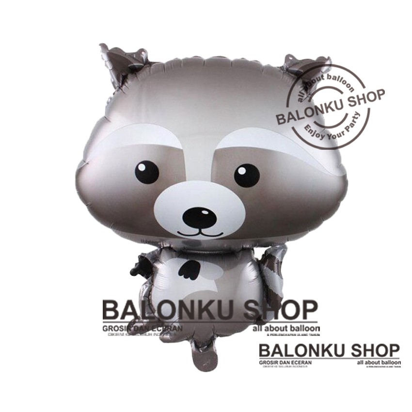Balon Foil Hewan Rakun / Balon Rakun / Balon Raccoon / Balon Animal ...