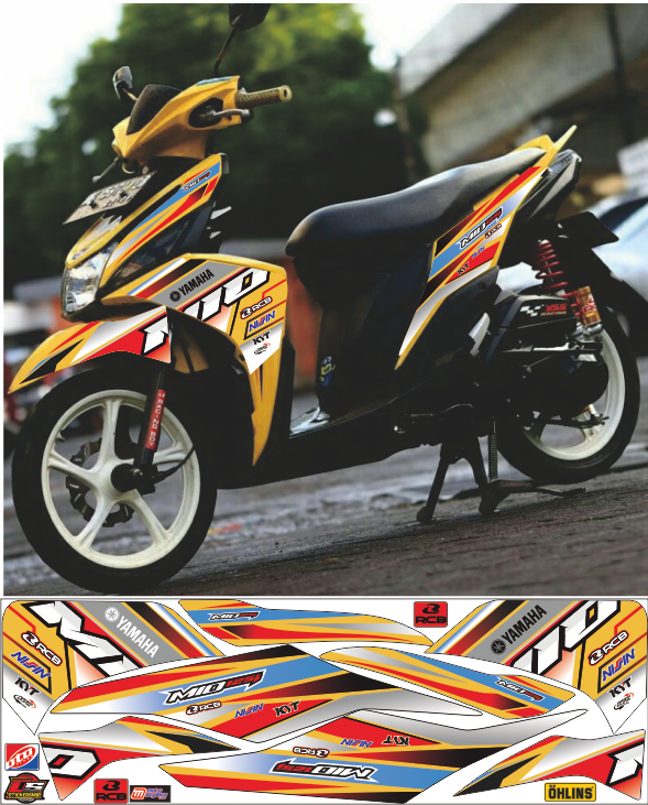 striping mio m3 concept racing warna kuning | Lazada Indonesia