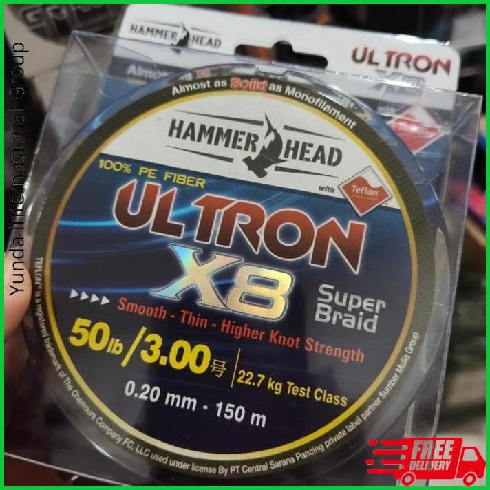 Senar Pe Hammerhead Ultron 150M X8 Braid Flou Yellow Terbaik Dikelasnya ...